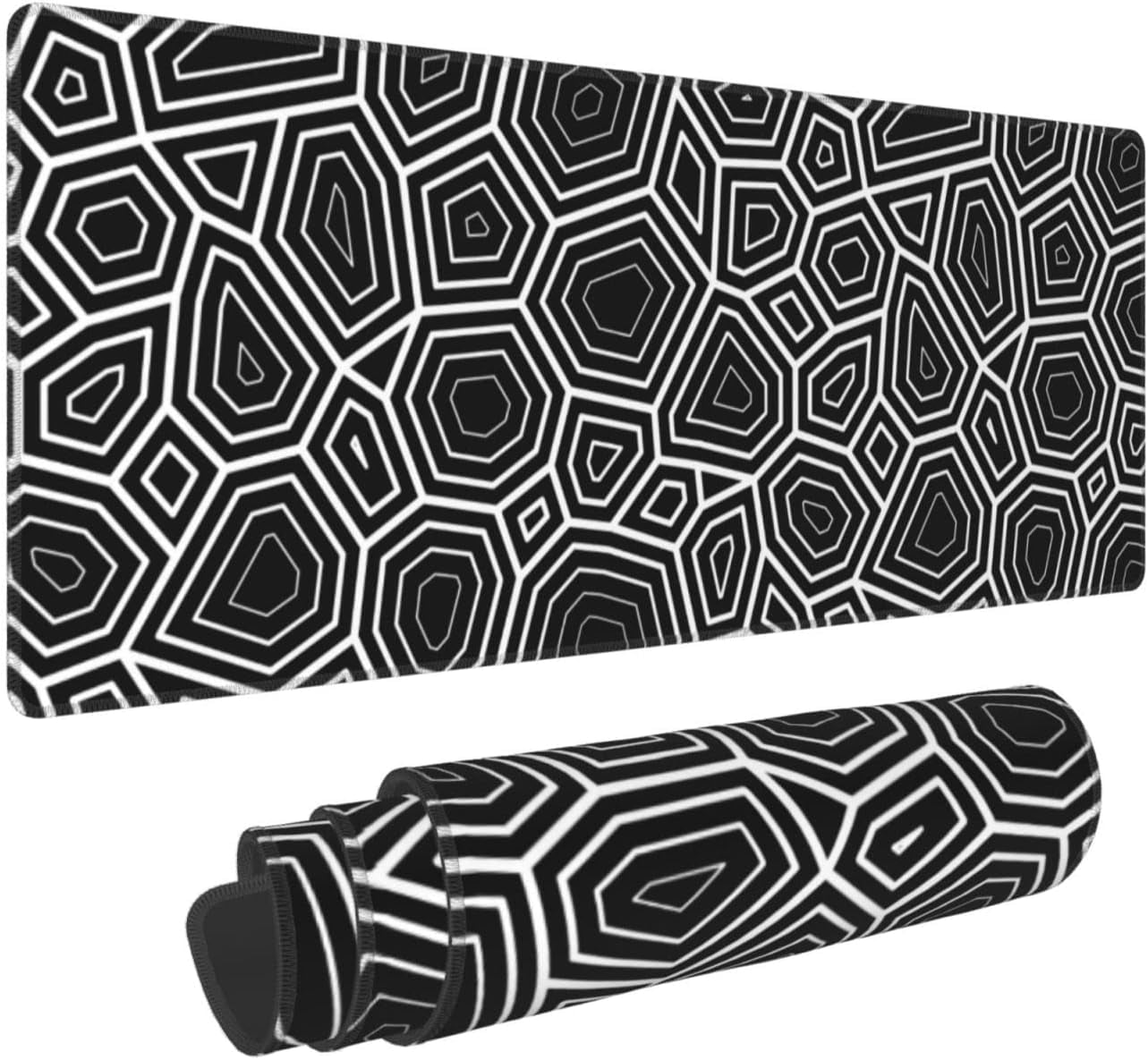 Turtle Shell Pattern Geometric Black XXL XL Large Gaming Mouse Pad for ...