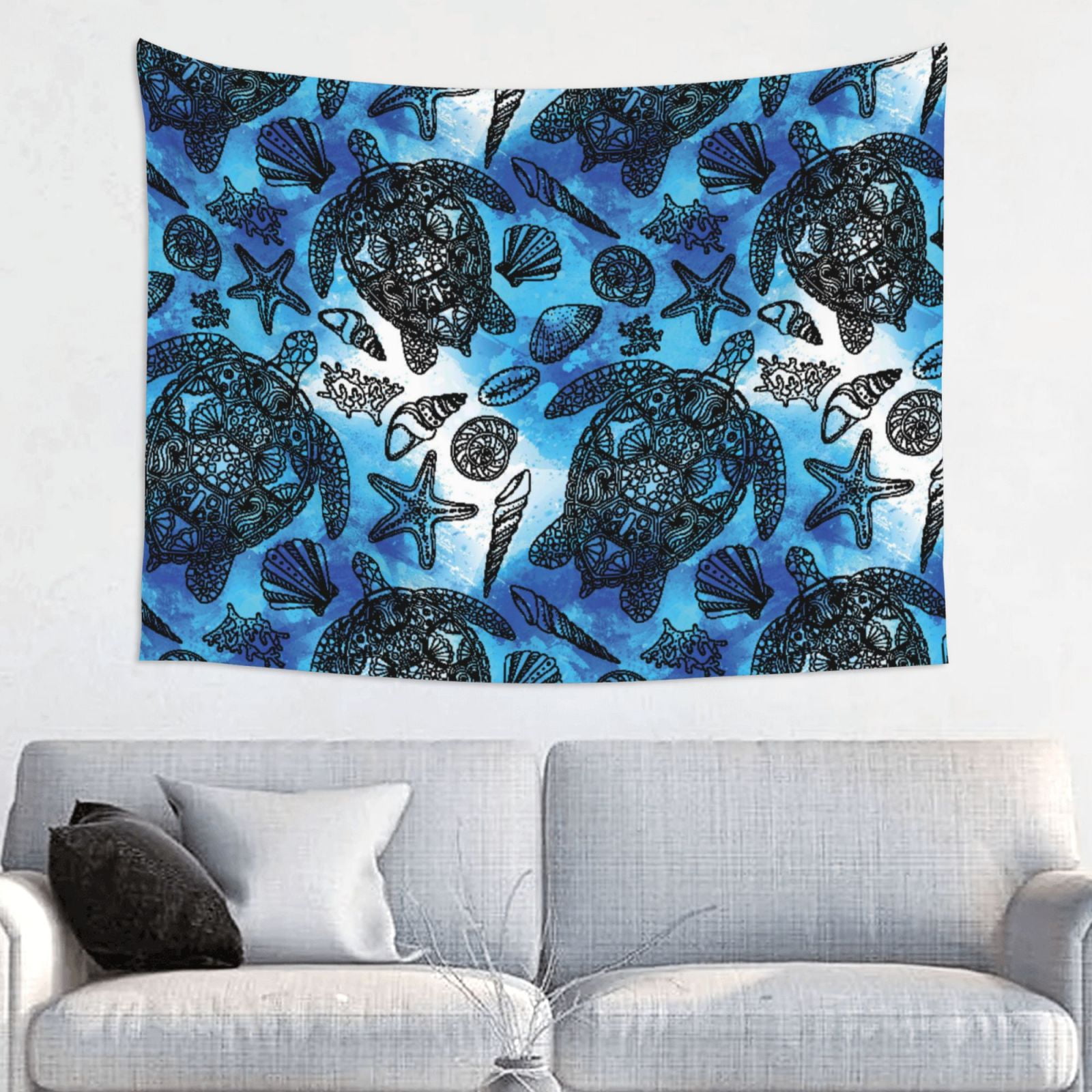 Turtle Shell Starfish Coral Tapestry for Bedroom - Tapestry Wall ...