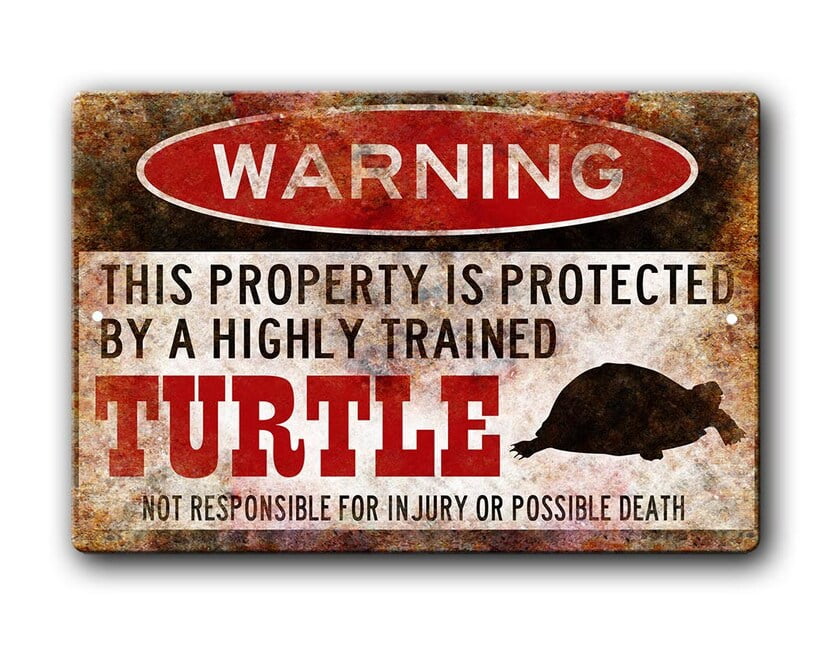 Turtle Sign,Funny Metal Signs,Turtle accessories,Turtle Warning Sign ...