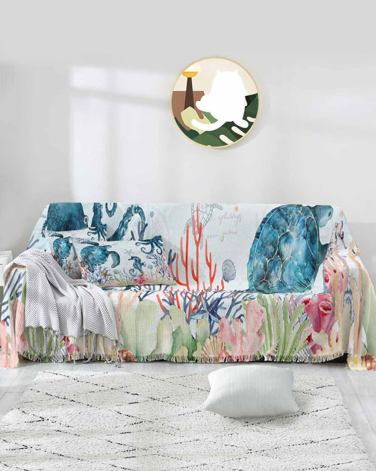 Turtle Sofa Covers for 3 Cushion,Washable Couch Cover for Sectional ...