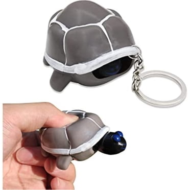 4 Fun Cute Pop-Out Turtle Fidget Keychain Toy - Squeeze to Pop Head out ...