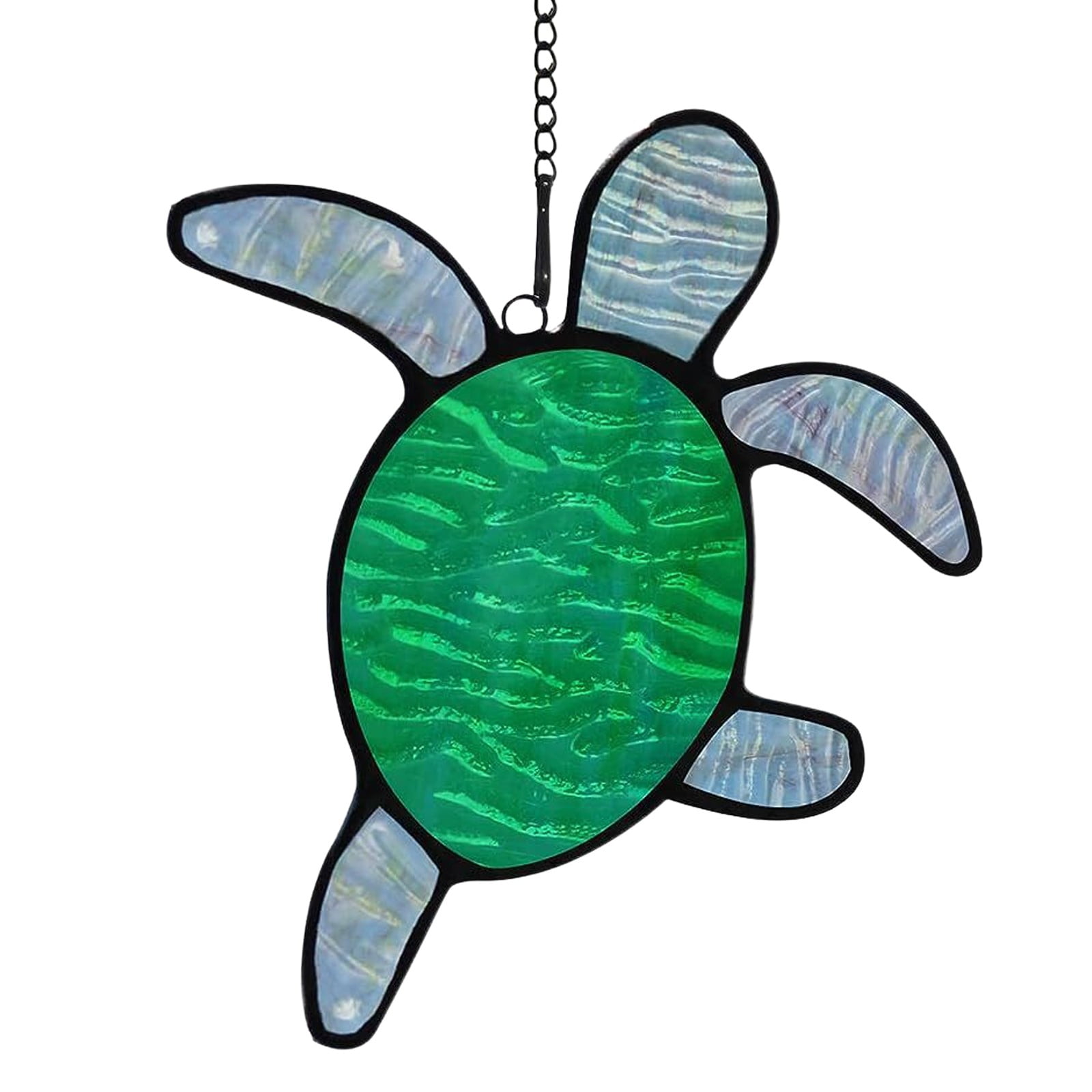 Turtle Stained Glass Window Hanging – Vibrant Ocean-Themed Suncatcher ...