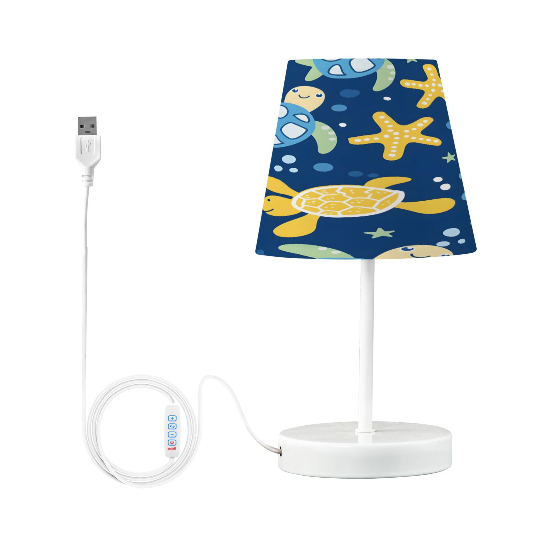 Turtle Starfish Fish Seaweed Desk Lamp LED Table Nightstand Lamps with ...