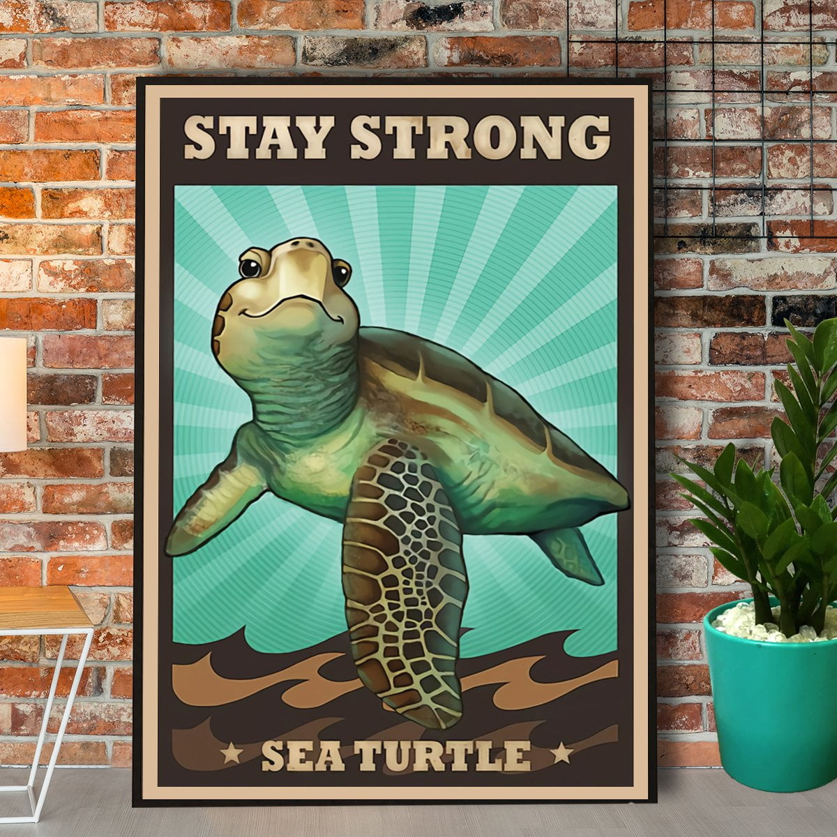 Turtle Stay Strong Sea Ocean Animals Lovers Vertical Paper Poster No ...