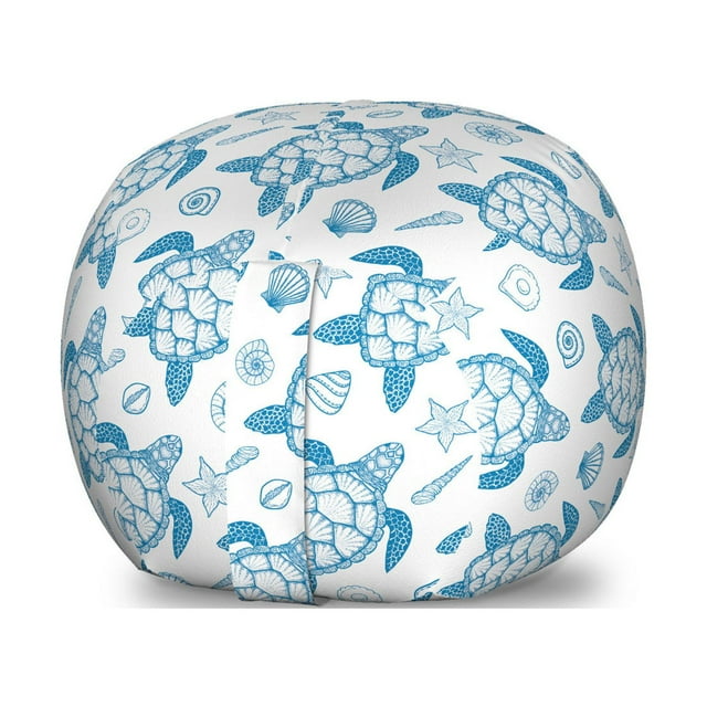 Turtle Storage Toy Bag Chair, Subaquatic Animals Illustration ...