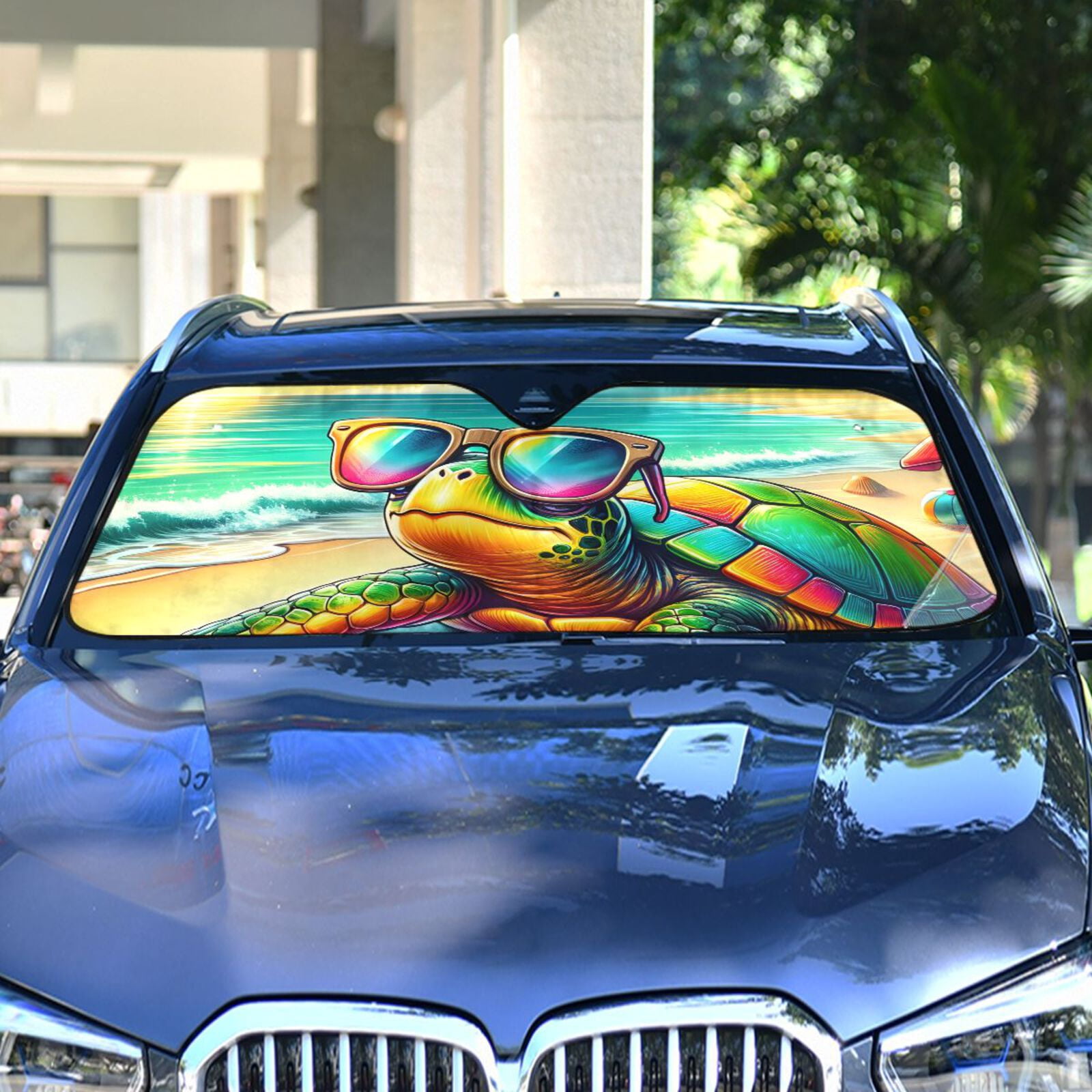 Turtle Sunglasses Beach Sea Automotive Front Car Windshield Sun Shade ...