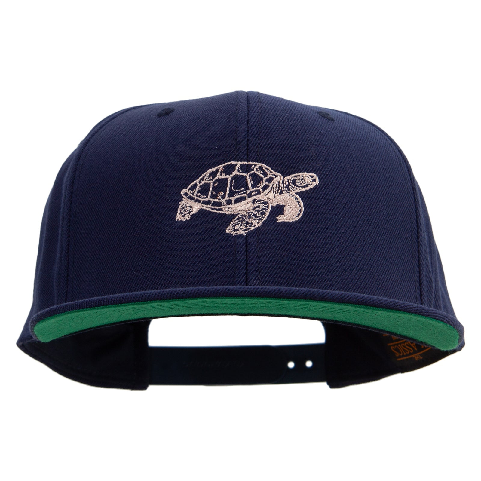 Turtle Swimming Embroidered Wool Blend Prostyle Snapback - Navy OSFM ...
