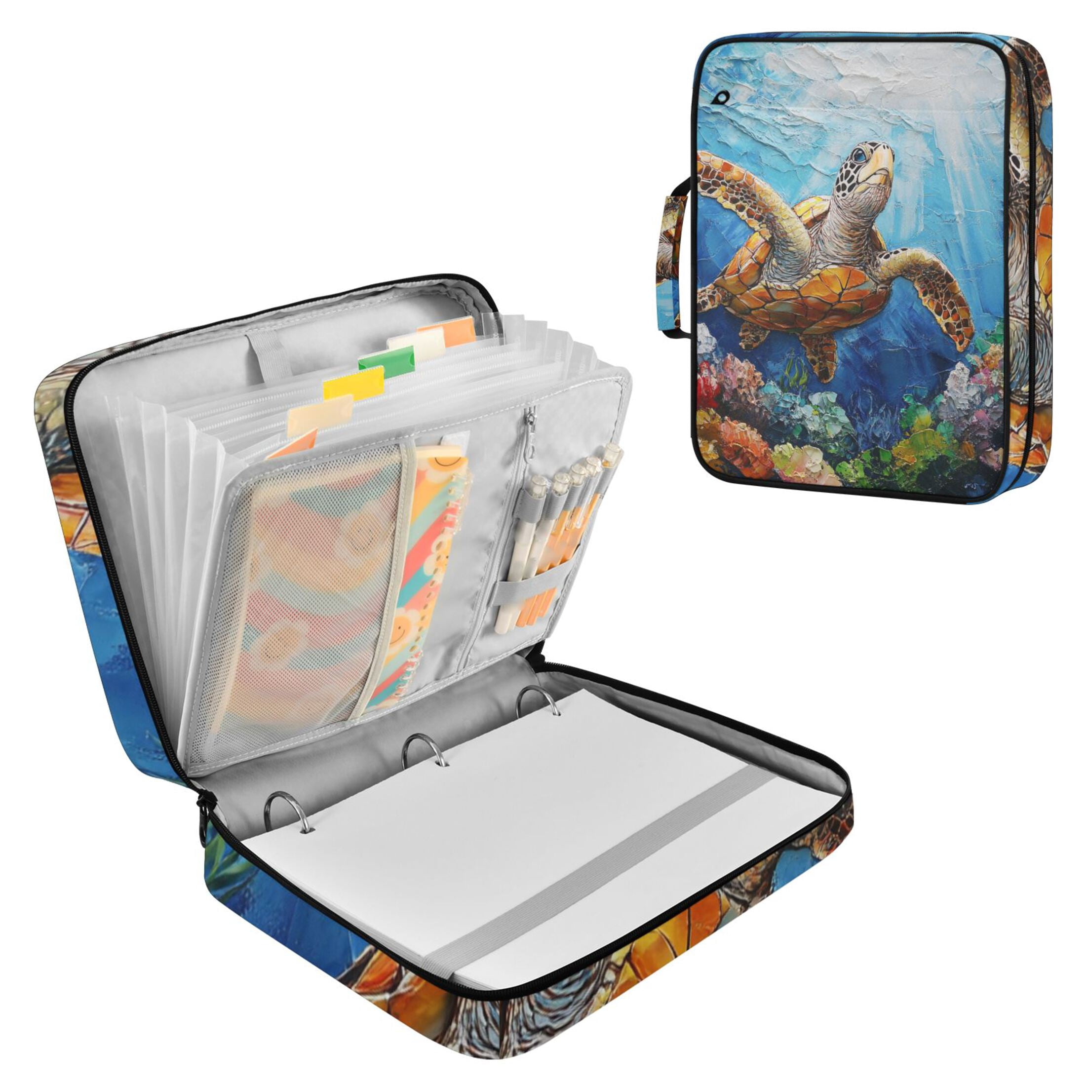 Turtle Swimming under Sea Accordion File Organizer Expanding File ...