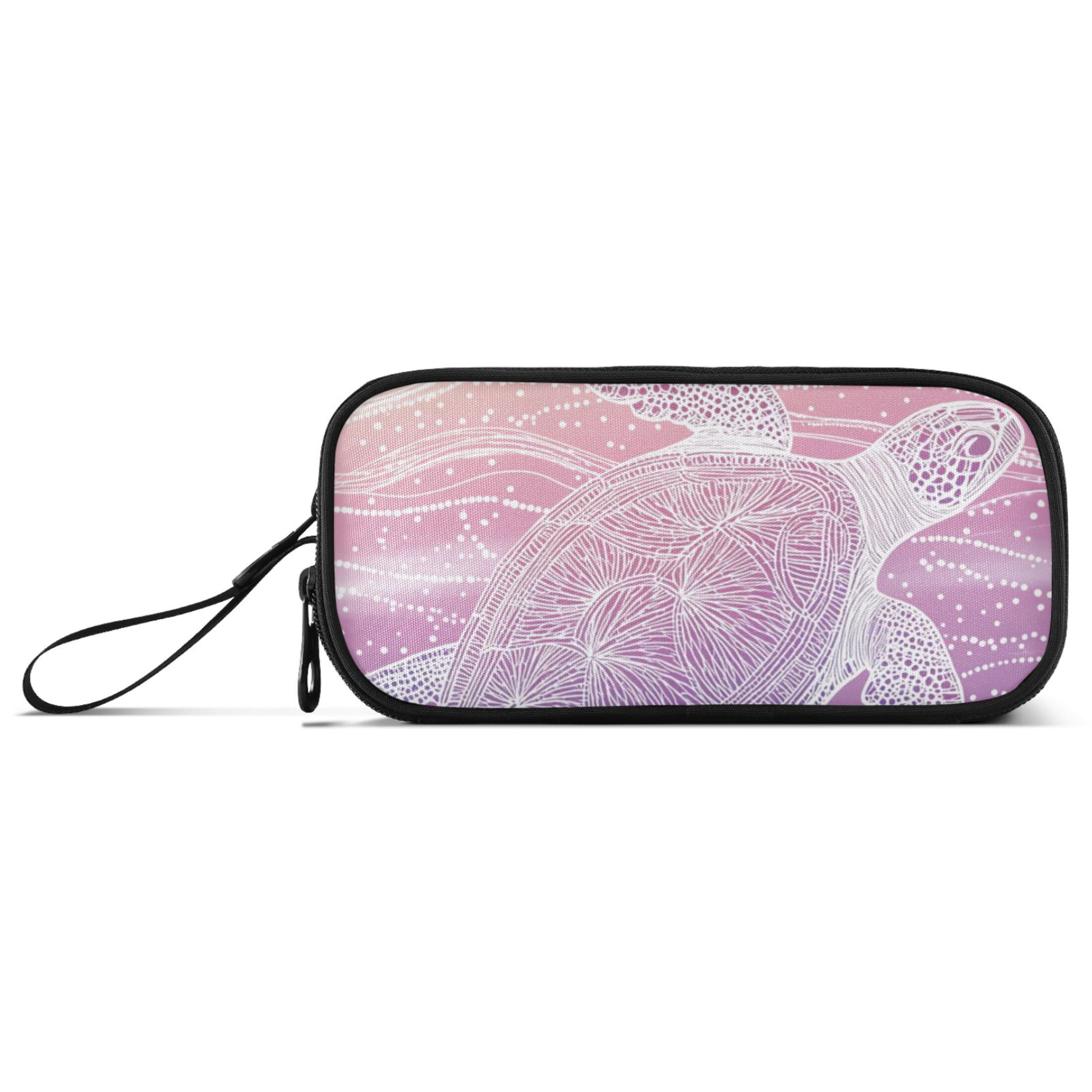 Turtle Swims in Dreamy Ocean Pencil Case Stationary Holder Pen Bag ...