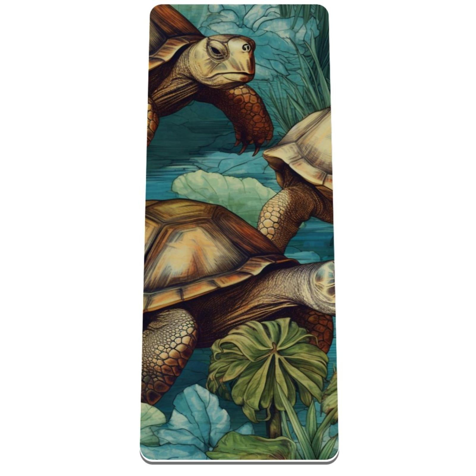 Turtle TPE Yoga Mat - Extra Large 32x72 in/80x183 cmx0.8 cm Non-Slip ...