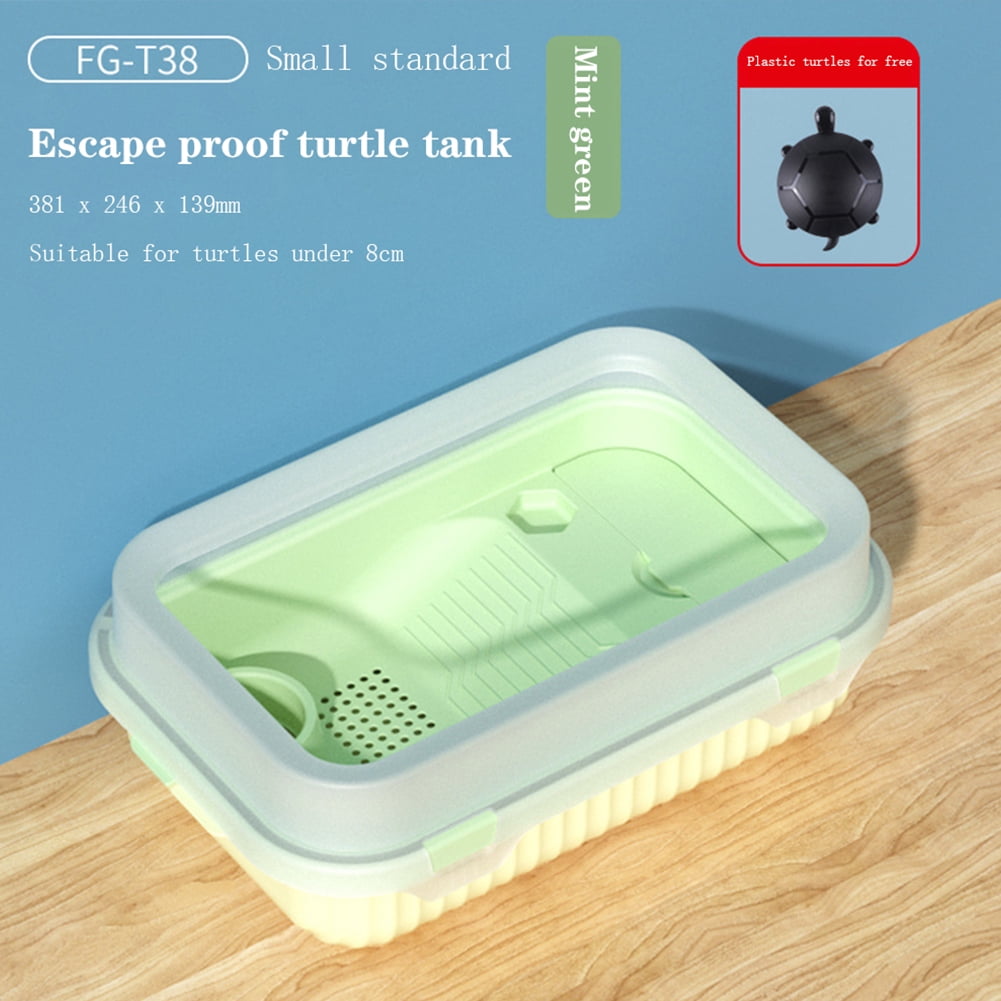 Turtle Tank with Filter, Turtle Aquarium with Basking Platform, Bottom ...