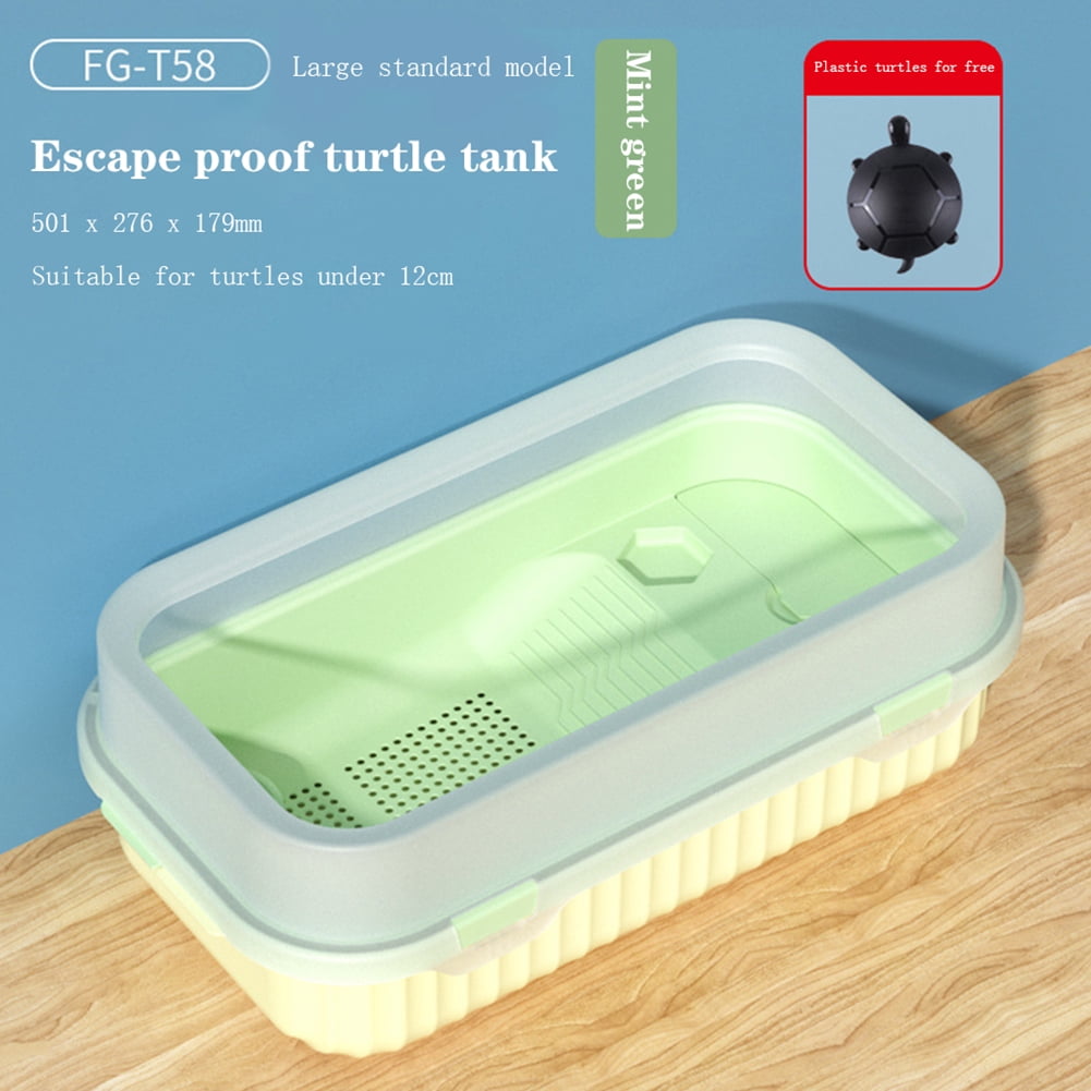 Turtle Tank with Filter, Turtle Aquarium with Basking Platform, Bottom ... Turtle Tank with Filter, Turtle Aquarium with Basking Platform, Bottom ...