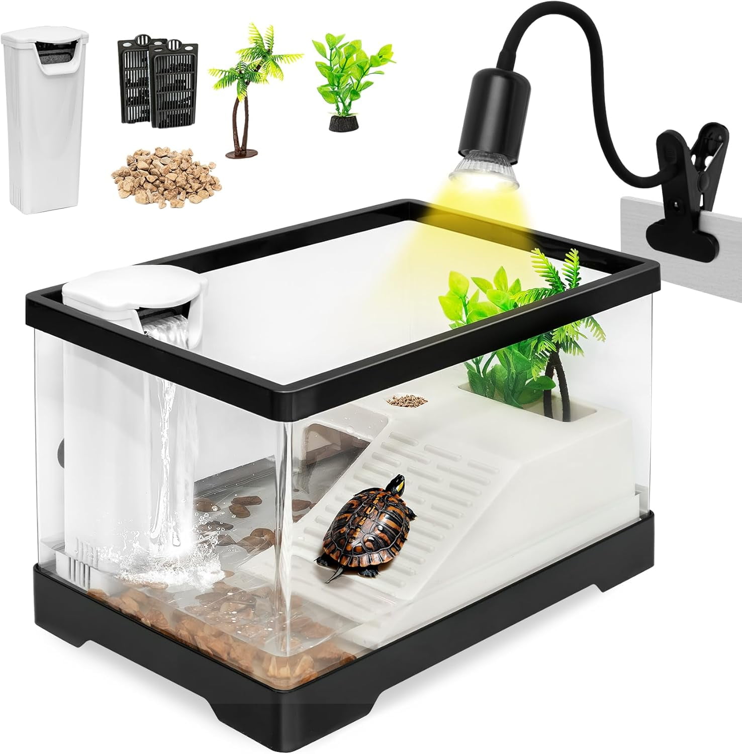 Turtle Tank Kit,PC Small Red Eared Slider Aquarium,Aquatic Baby ...