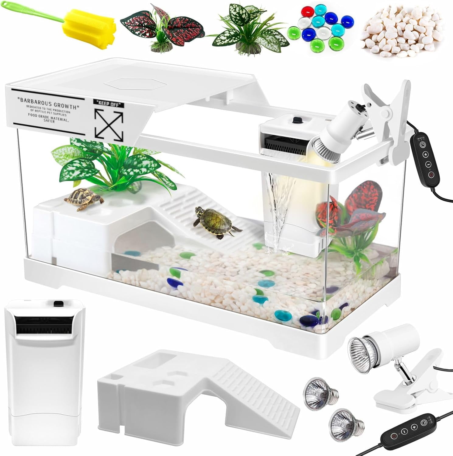 Turtle Tank Kit, Upgrade PC Turtle Tank Starter Kit with Adjustable ...