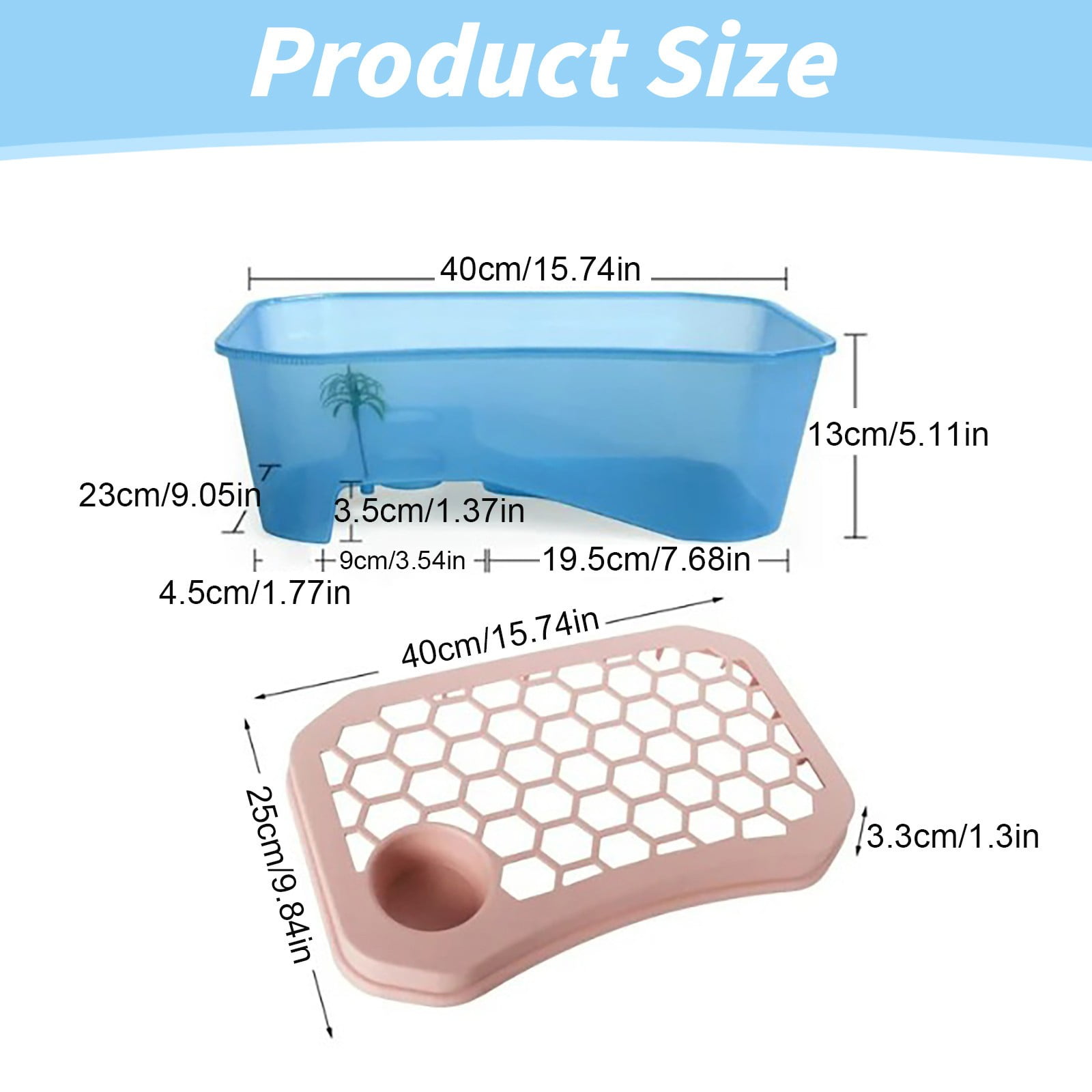 Turtle Tank with Lid Plastic Turtles Fish Tank Habitat with Plant ...