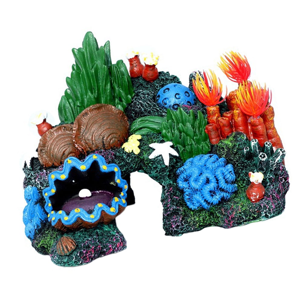 Turtle Tank Rocks Coral Reef Ornaments Fish Tank Scenery 14X10CM ...