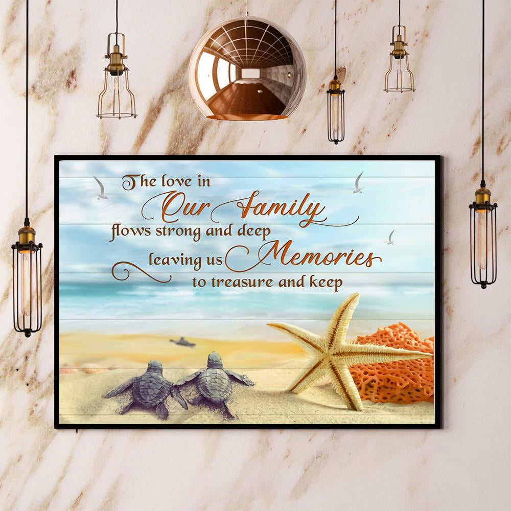 Turtle The Love In Our Family Flows Strong And Deep Paper Poster No ...