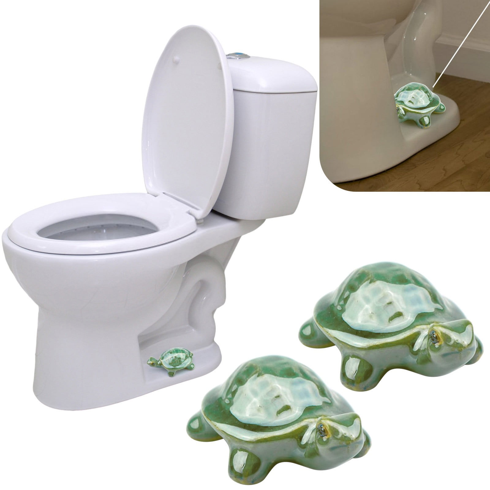 Turtle-Themed Ceramic Toilet Seat Bolt Caps - Adorable Bathroom Decor ...