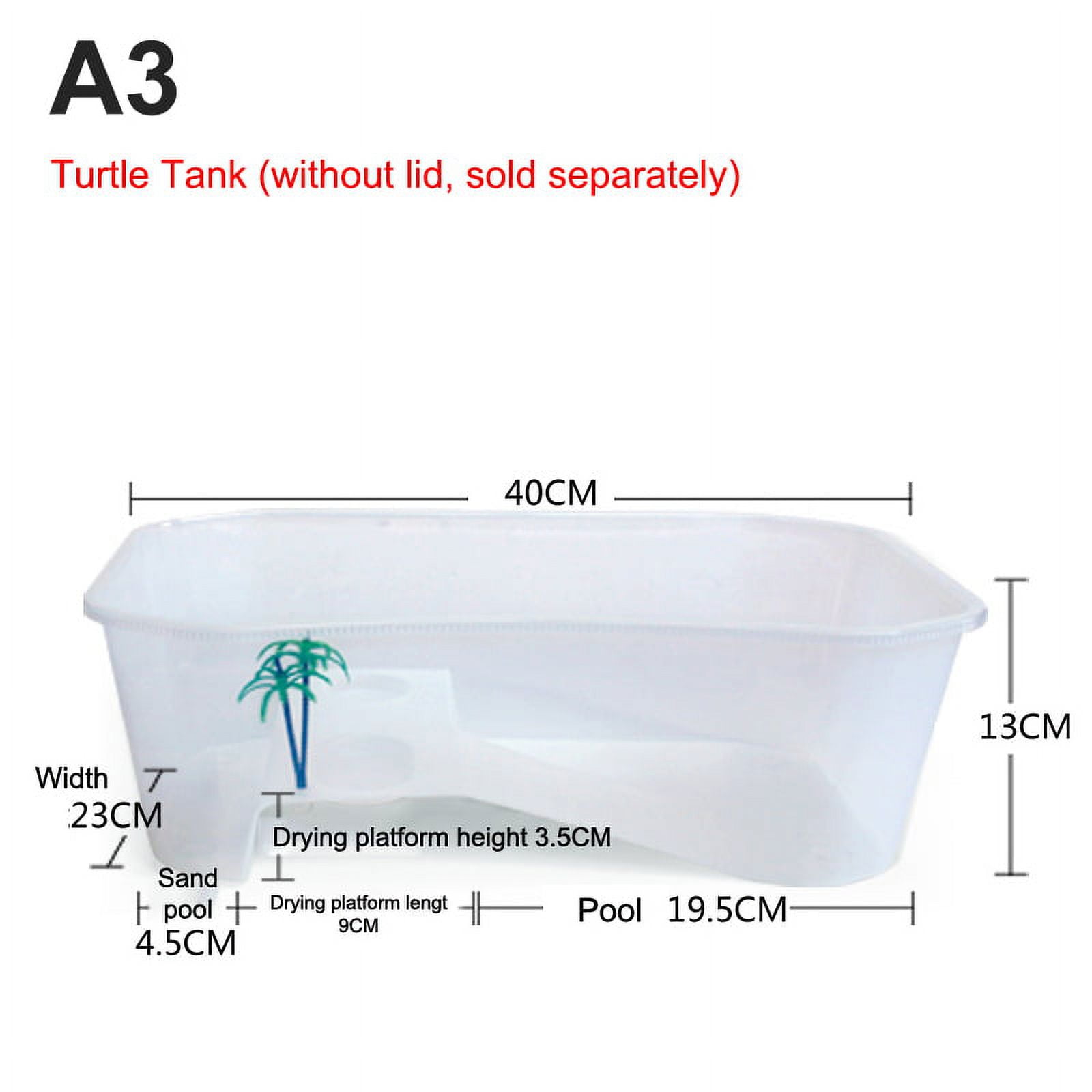 Turtle Tortoise HabitatReptile Vivarium Box with Basking Ramp Aquarium ...