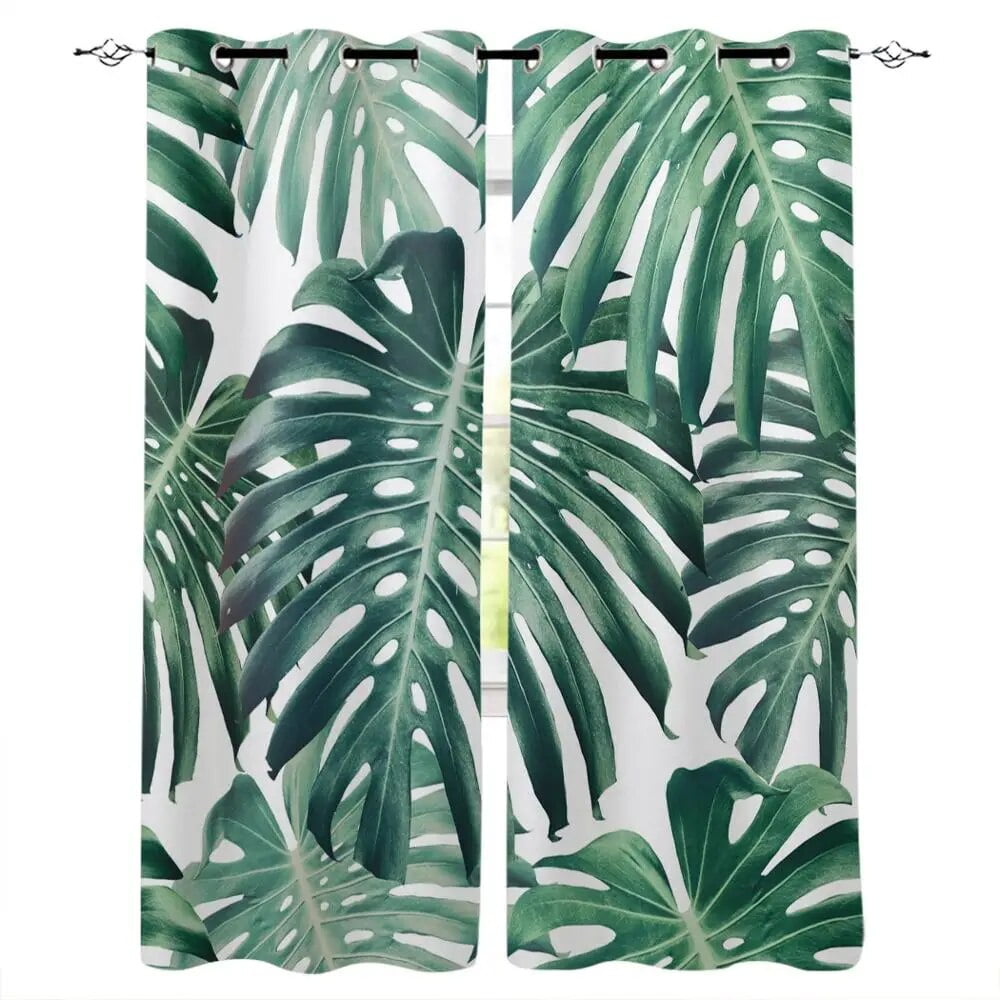 Turtle Tropical Palm Leave Summer Hawaii Window Curtains Outdoor ...