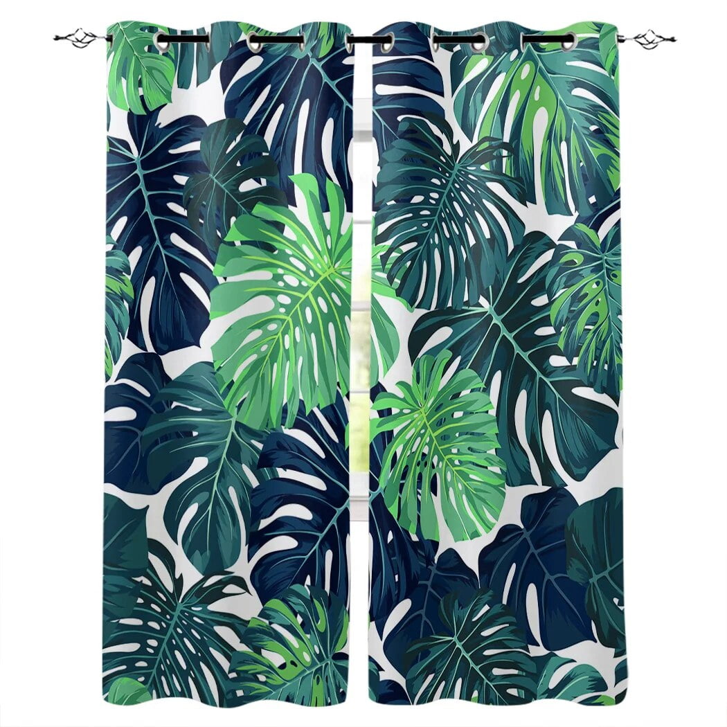Turtle Tropical Palm Leave Summer Hawaii Window Curtains Outdoor ...