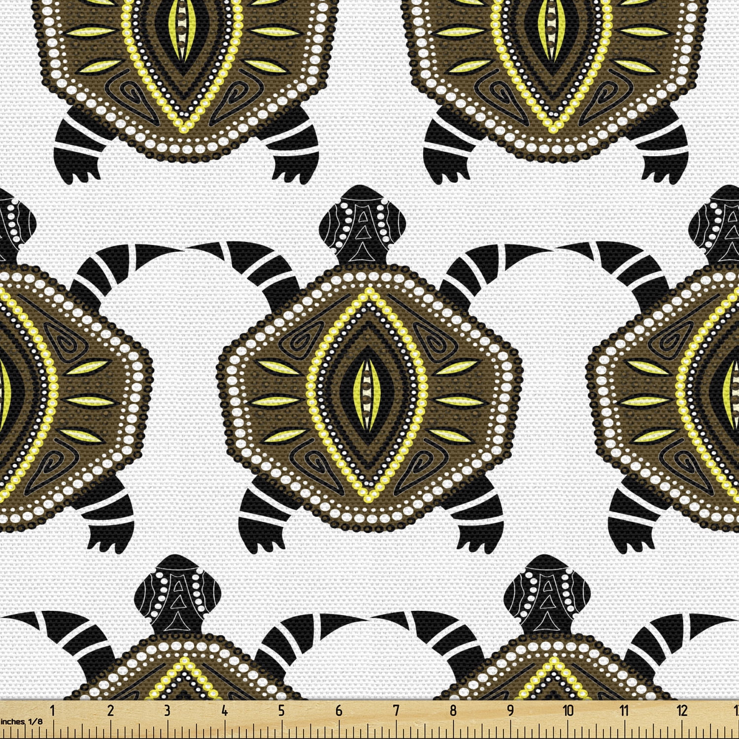 Ambesonne Turtle Fabric by the Yard Upholstery, Indigenous Animal ...