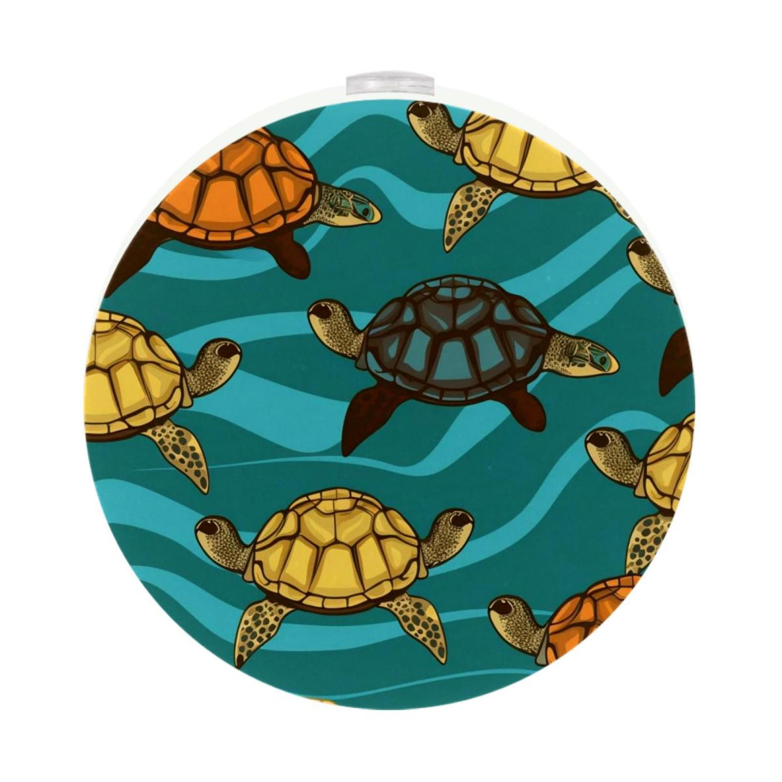 Turtle Warm White Led Round Night Light-2Pcs, Portable Plug-in Dusk to ...