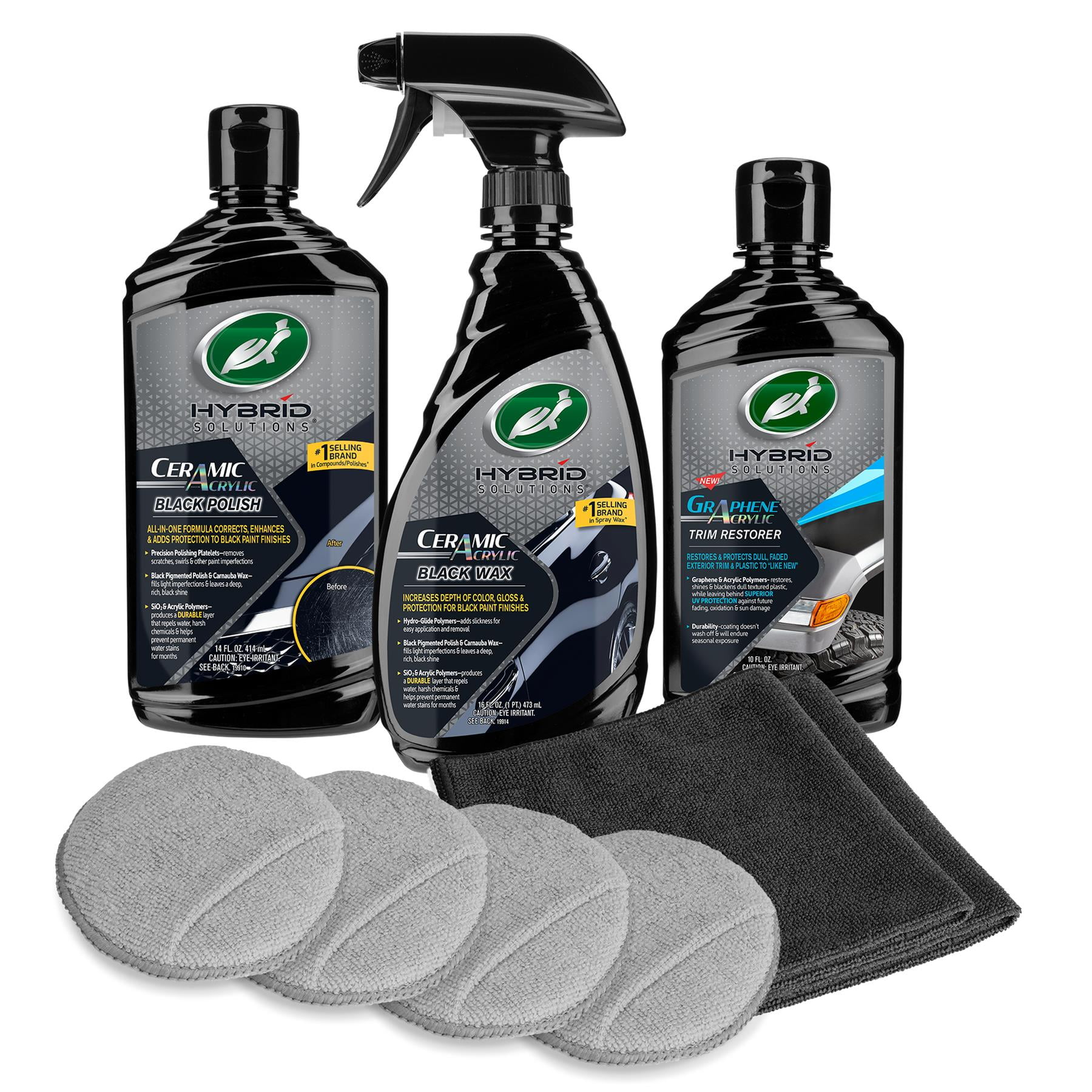 Turtle Wax Hybrid Solutions Ceramic Acrylic Black Car Care Kit ...
