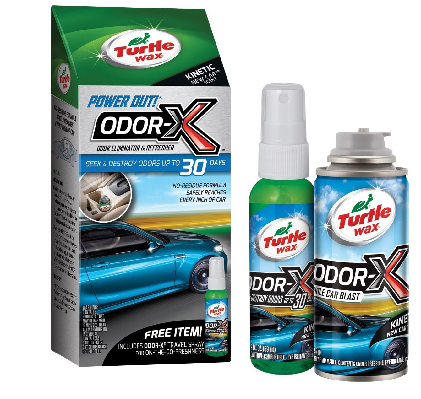 Turtle Wax Power Out Odor-X Automotive Air Freshener Kit - Walmart.com