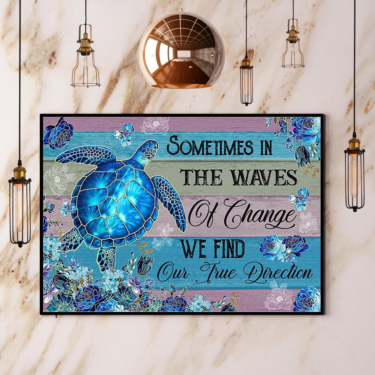 Turtle We Find Our True Direction Ocean Animal Lovers Horizontal Paper ...