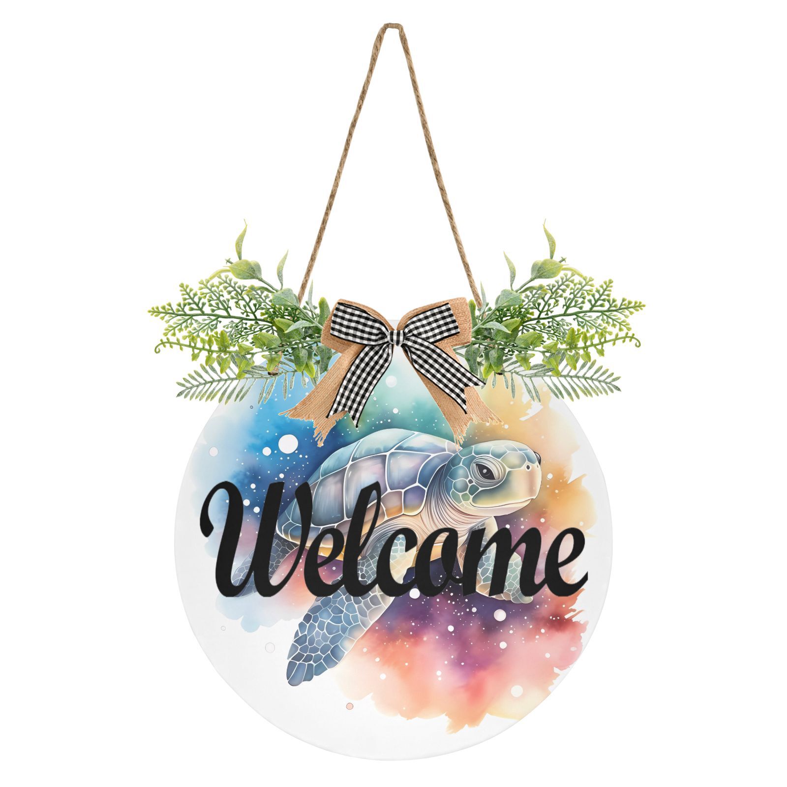 Turtle Welcome Sign for Front Door Wreath Door Sign for Farmhouse Porch ...