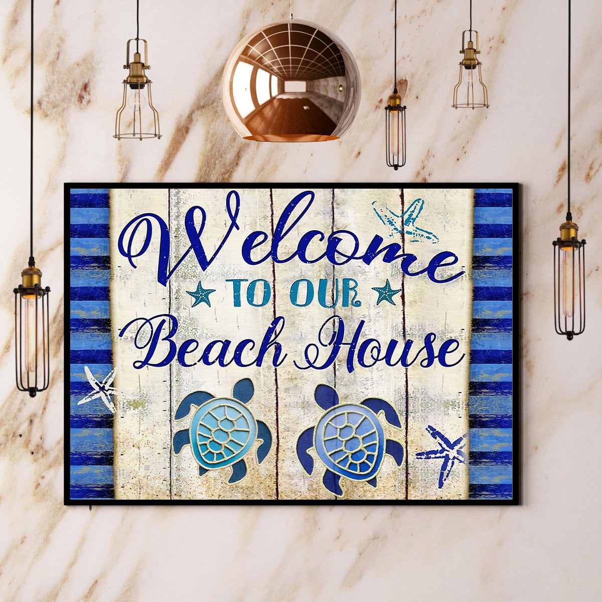 Turtle Welcome To Our Beach House Paper Poster No Frame Matte Wall Art ...