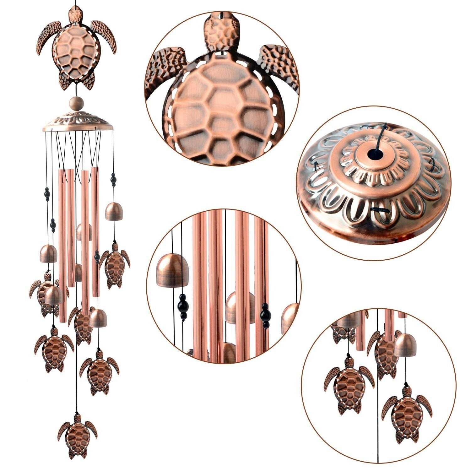 Turtle Wind Chimes Outdoor Sympathy Vintage Wind Chimes Unique Outdoor ...
