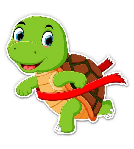 Turtle Winner Slow Runner Cute Funny - 8" Vinyl Sticker - For Car ...