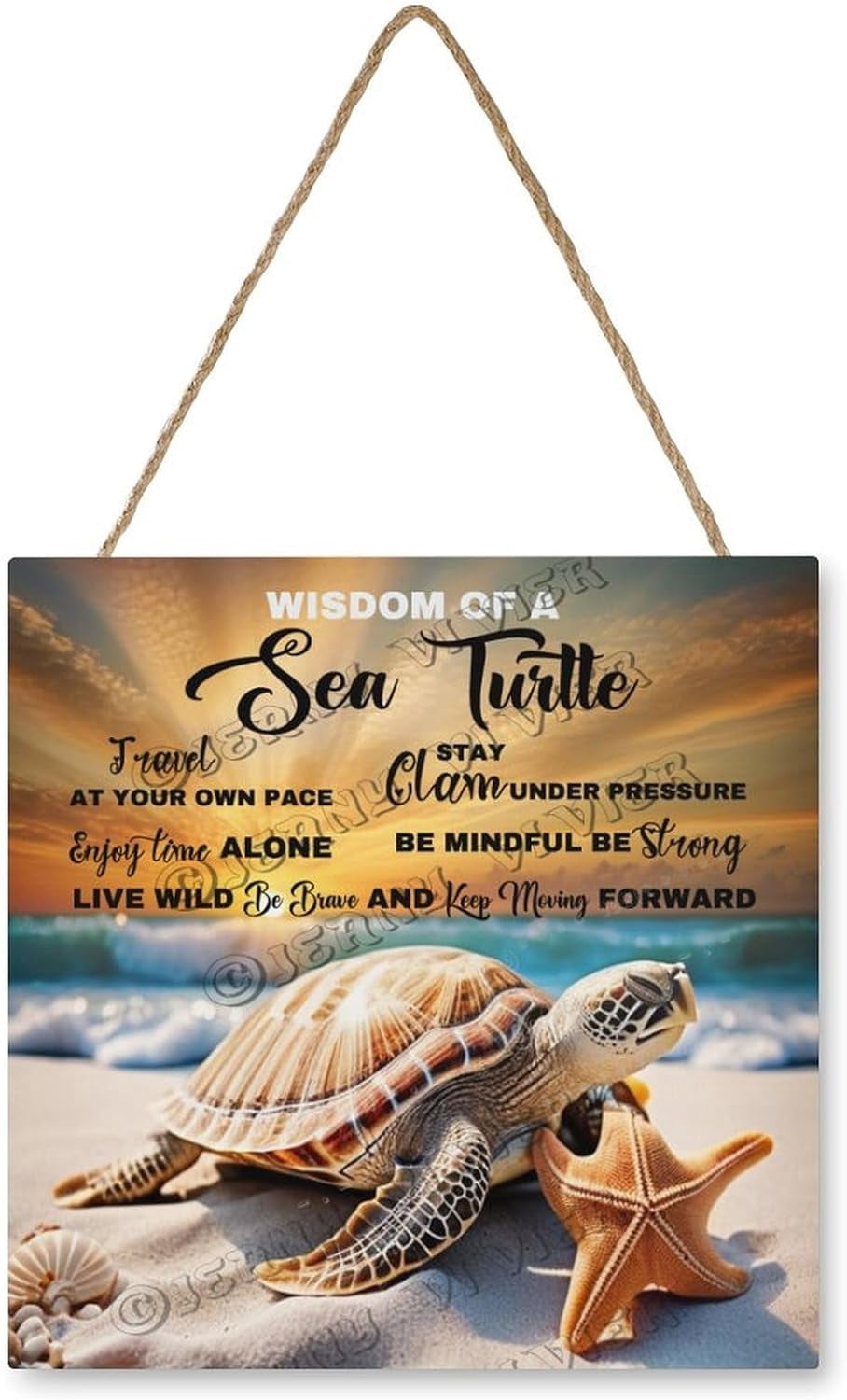 Turtle Wisdom of A Sea Turtle Wooden Sign MDF Hanging Wood Plaques for ...