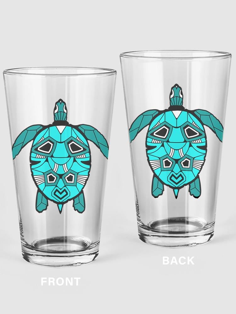 Turtle With A Pattern Pint Glass -SPIdeals Designs, 16 oz Transparent ...