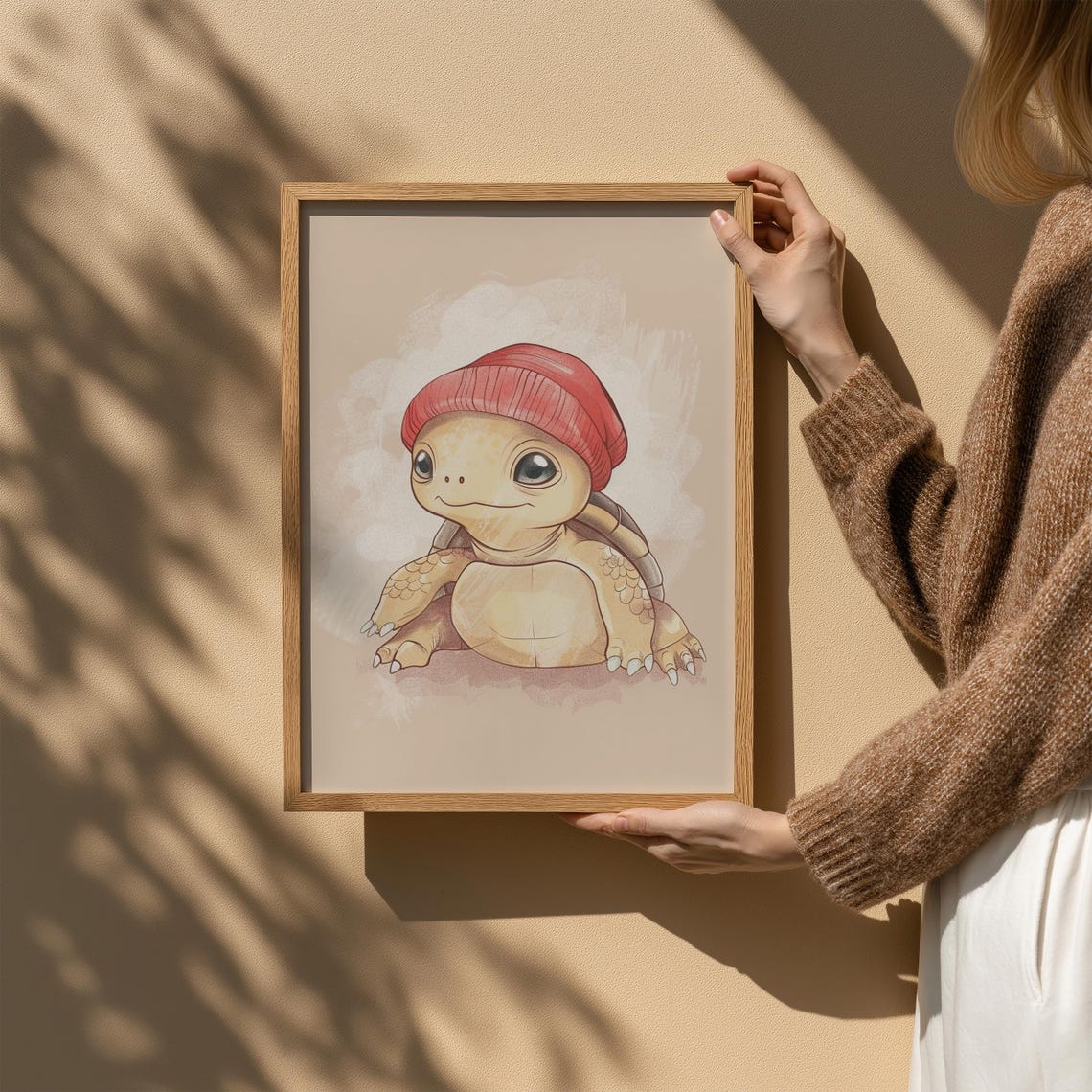 Turtle With Red Hat Poster: Whimsical Nursery Wall Art, Unframed Poster ...
