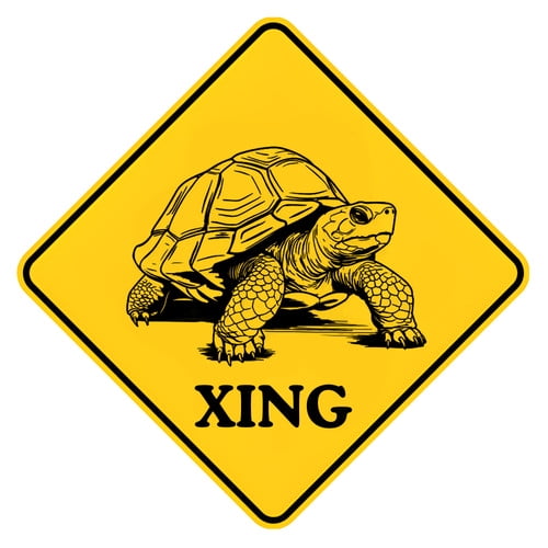 Turtle Xing Tortoise Crossing Sign Slow Down Sign for Yard Garden Farm ...