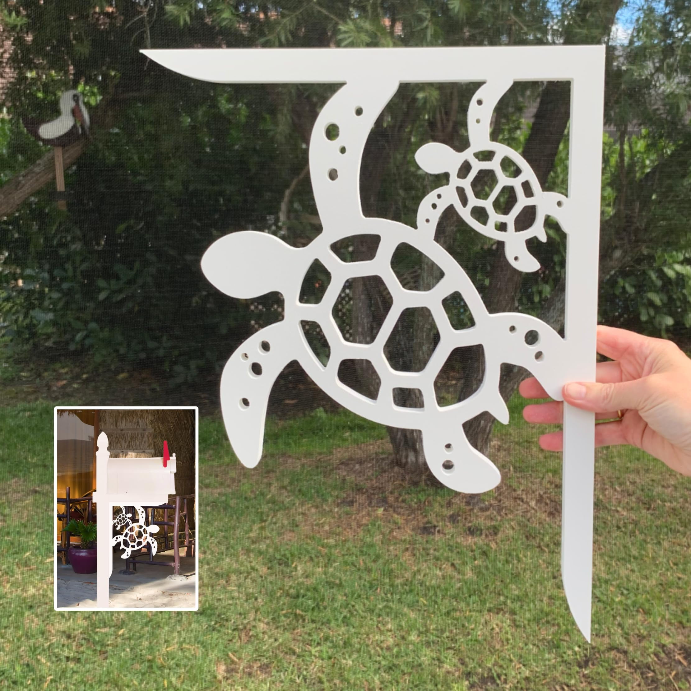 Turtle and Baby Mailbox Bracket, Medium Size 16 X 12 Inches, Heavy Duty ...