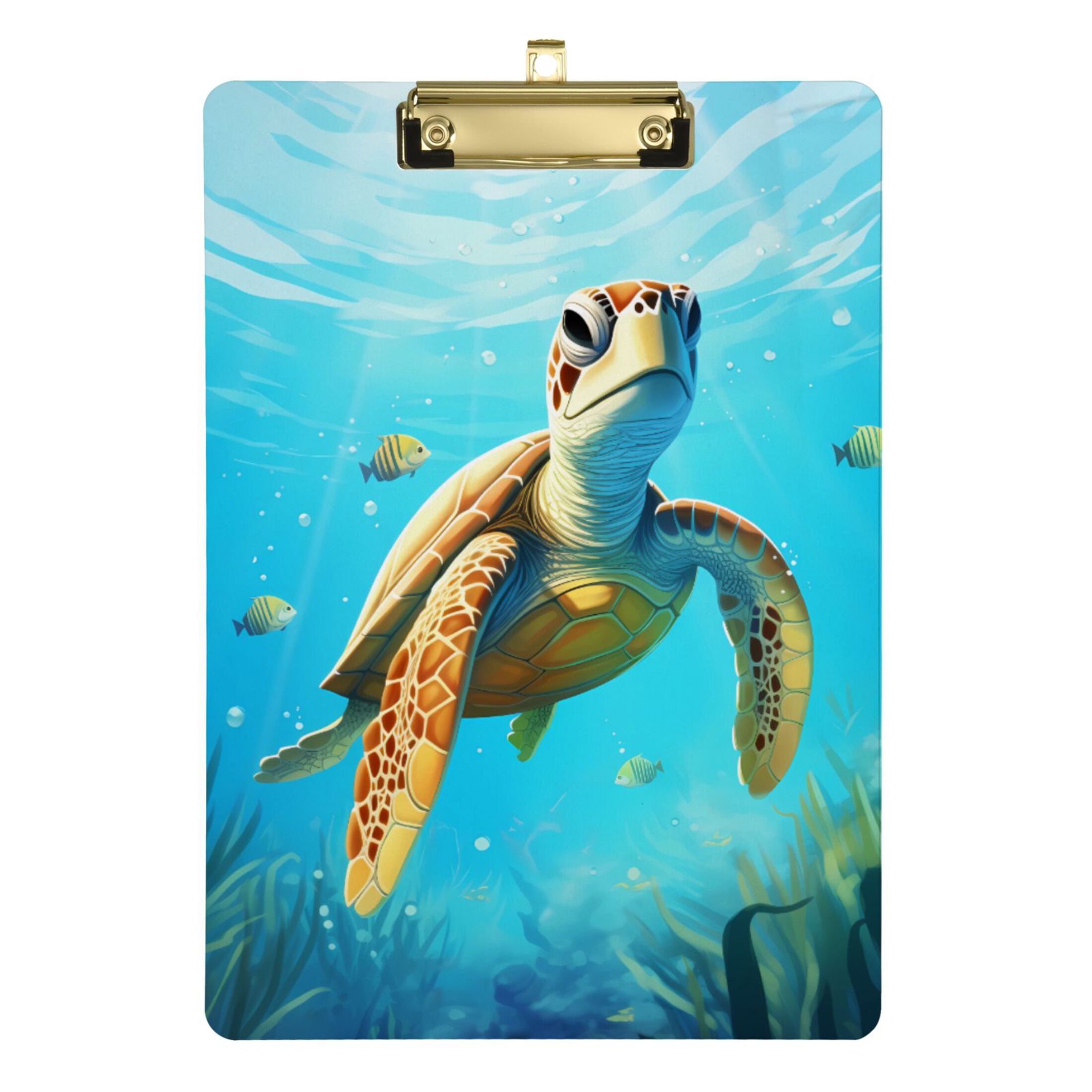 Turtle and Fishes in Sea Acrylic Clipboards A4 Standard Letter Size ...
