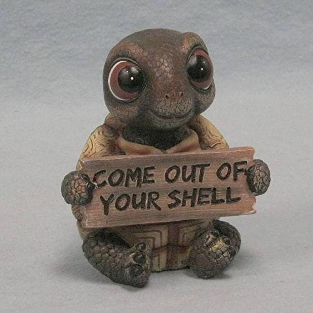 Turtle holding COME OUT OF YOUR SHELL Sign Figurine - Walmart.com