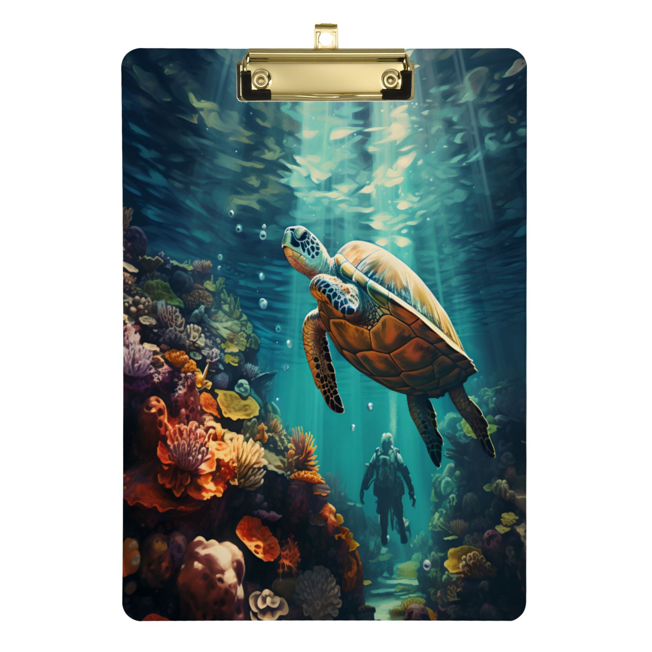 Turtle in Ocean Acrylic Clipboards A4 Standard Letter Size Clipboard 12 ...