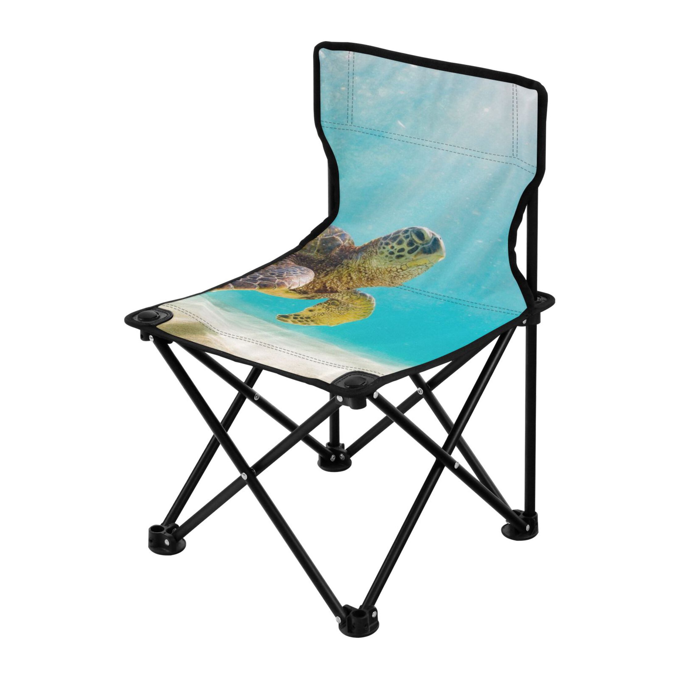 Turtle in Sea Portable Camping Chair Small for Kids Outdoor Folding ...