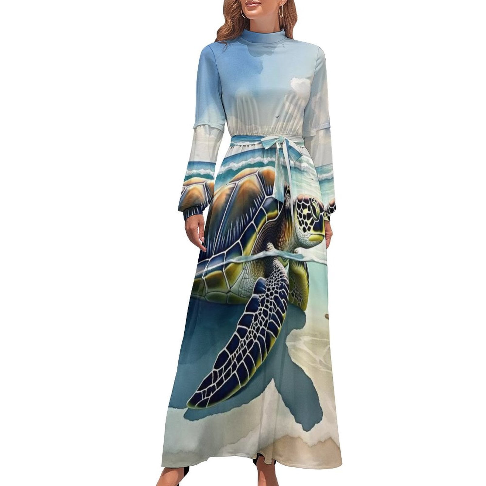 Turtle in The Sun Long Dress Women's Summer Skirt Dress for Women Prom ...