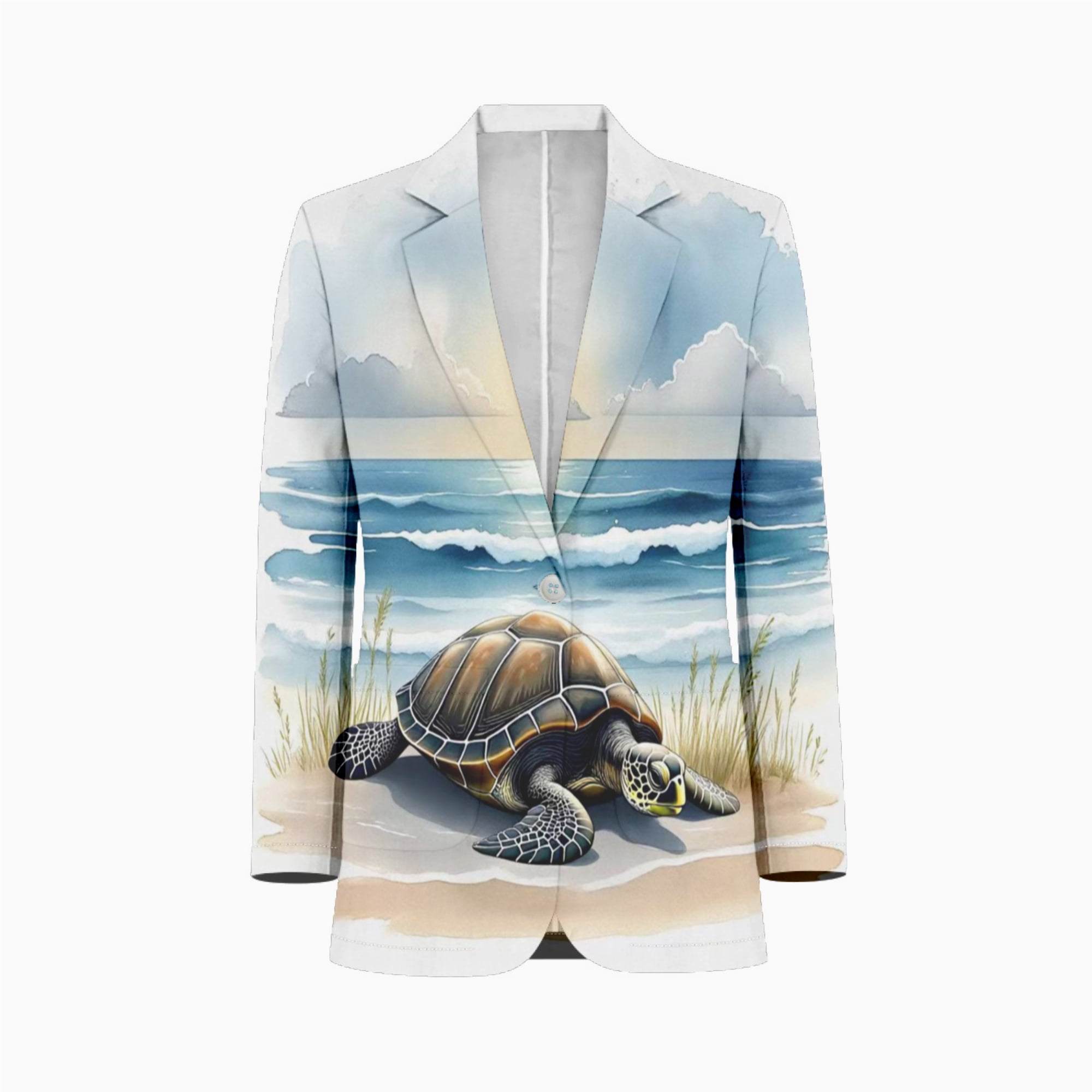 Turtle in the sunset Mens Suits Shawl Collar Slim Fit Suit Mens Groom ...