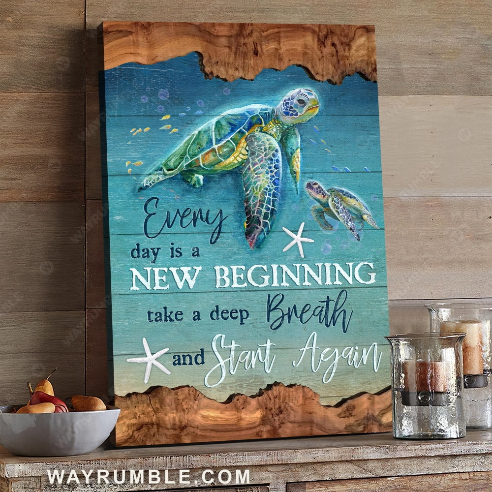 Turtle painting, Under the ocean, Everyday is a new beginning - Jesus ...