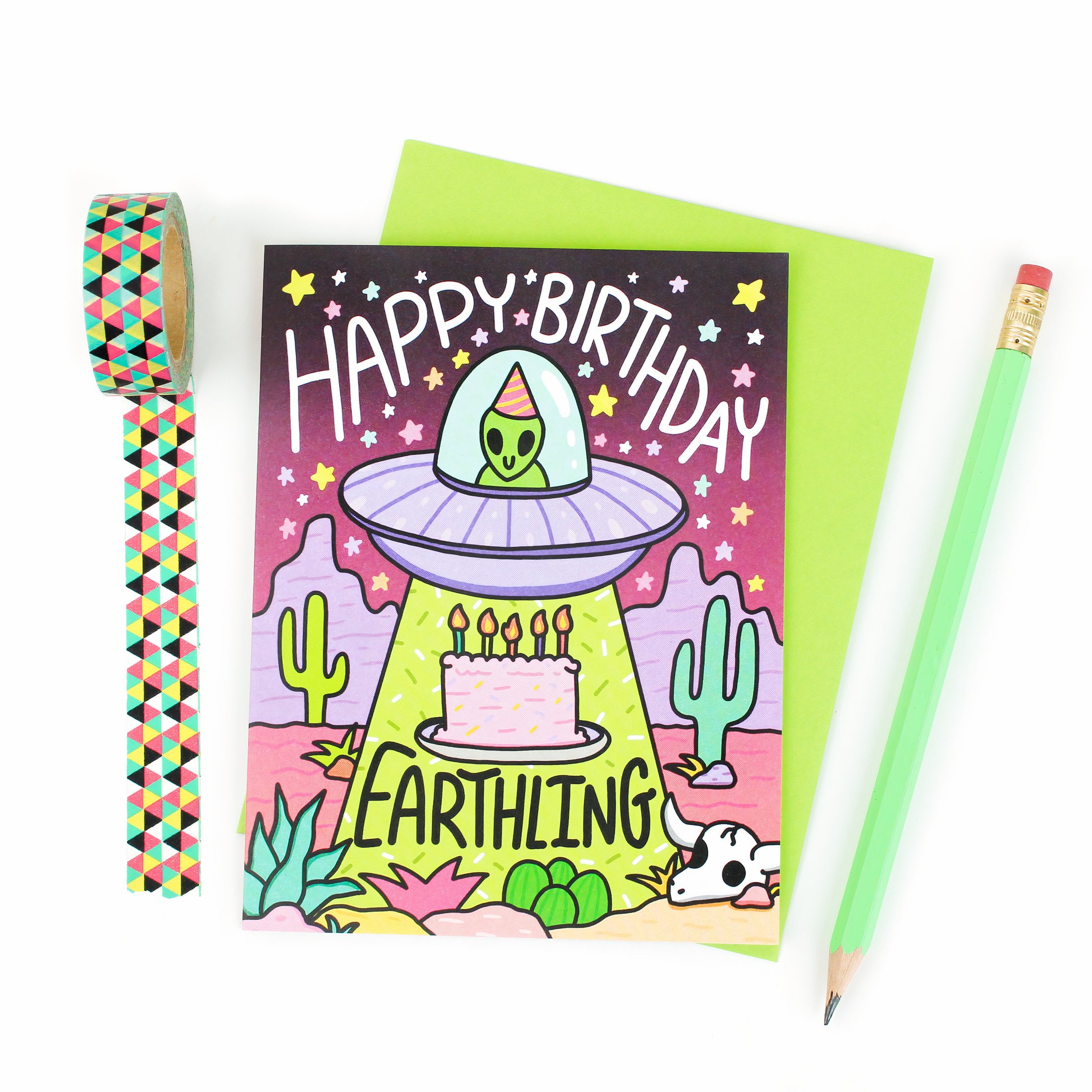 Turtle's Soup Happy Birthday Earthling Card - Walmart.com