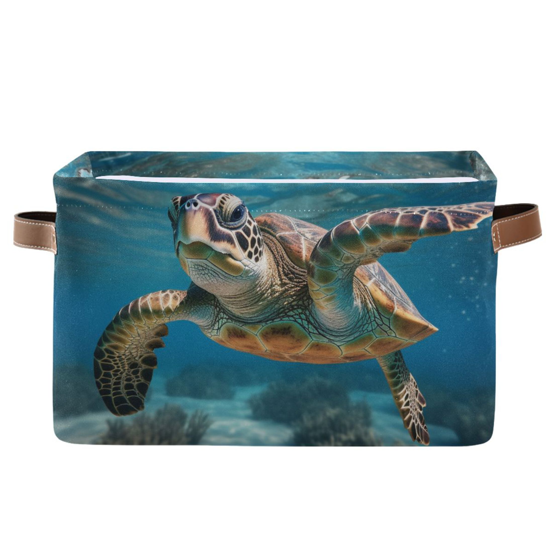 Turtle under Sea Storage Basket Large Bin Laundry Boxes Toys Foldable ...