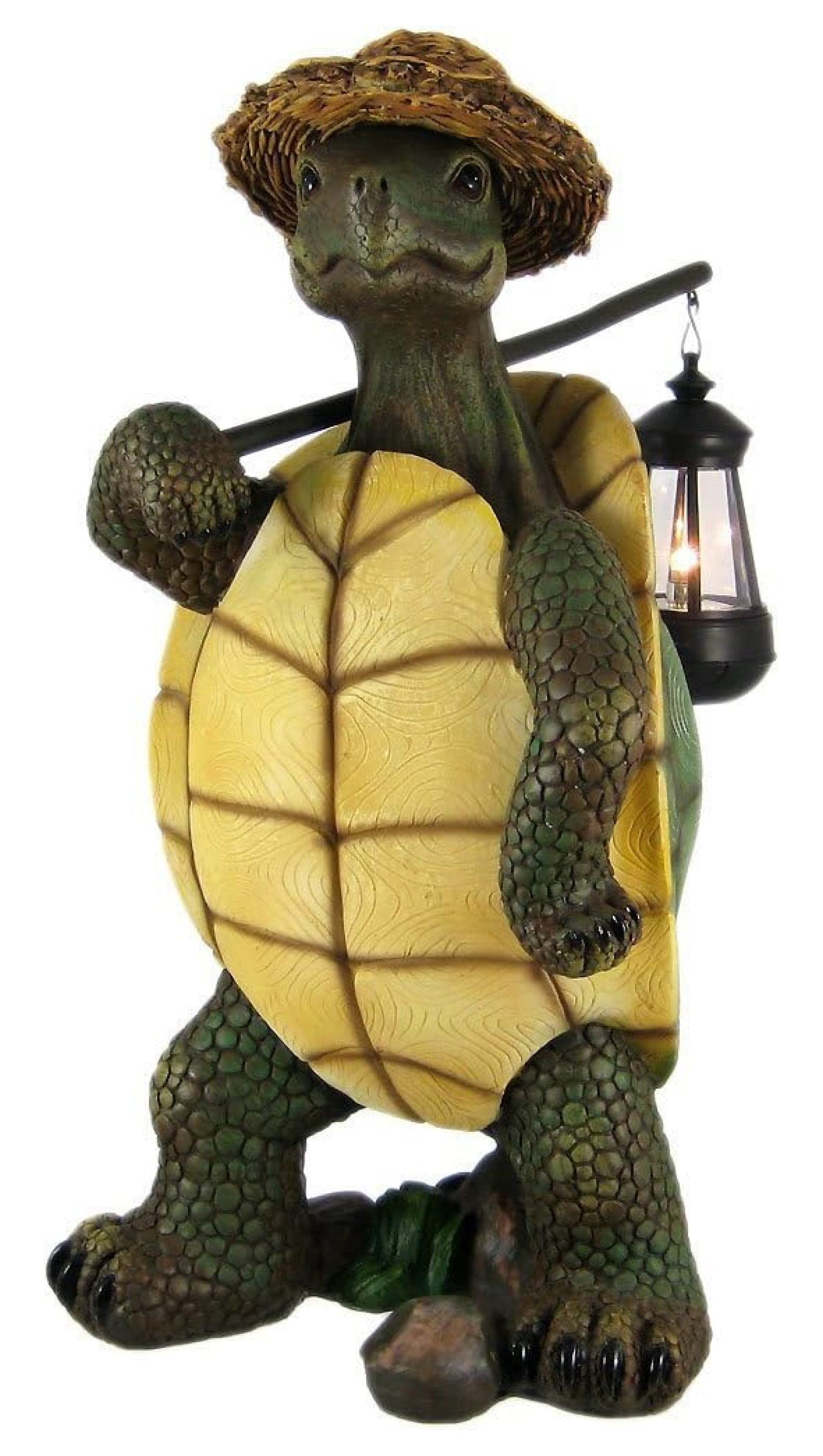 Turtle with Solar Light/Lantern, Solar Turtle Statue/Figurine fi ...