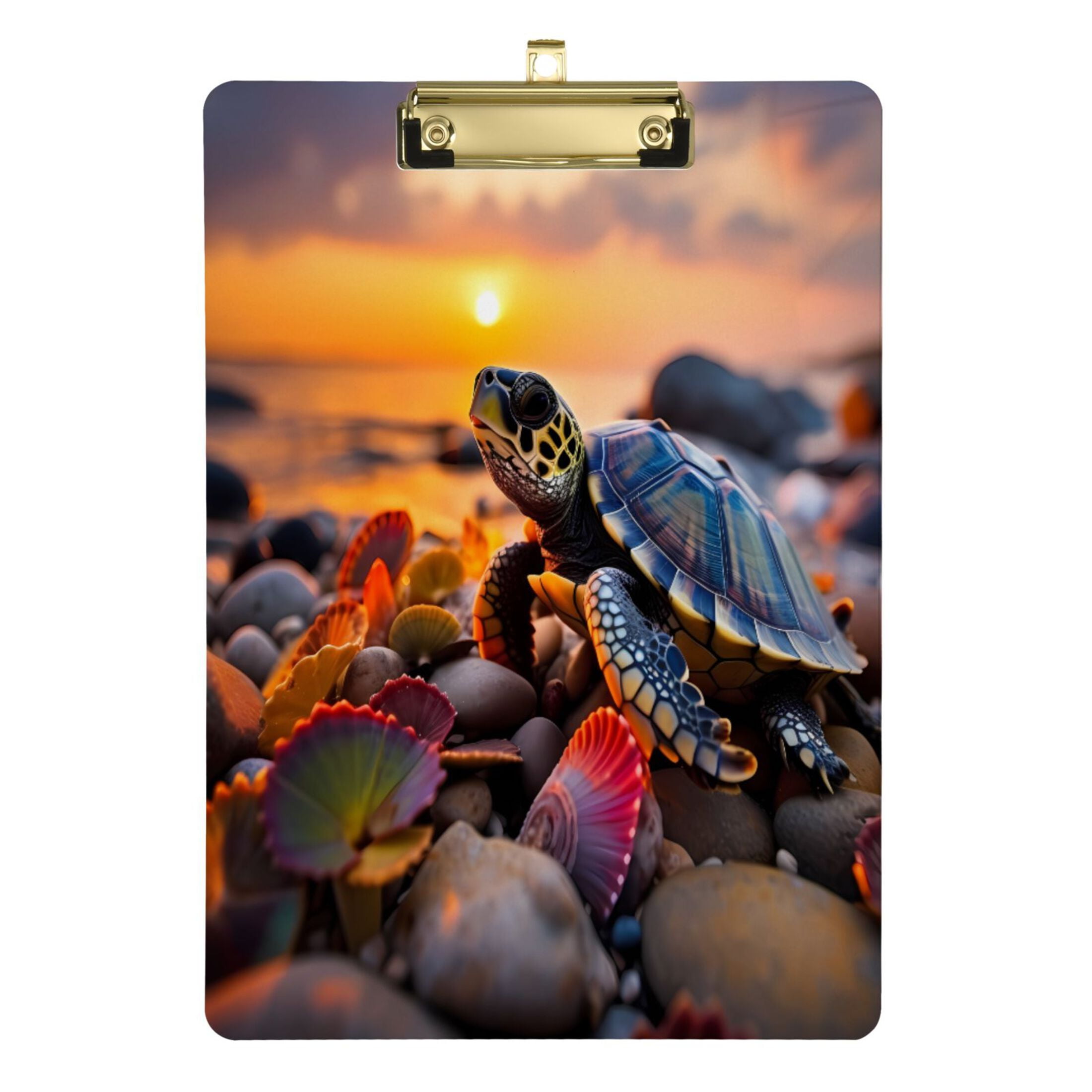 Turtle with Sunset Acrylic Clipboards A4 Standard Letter Size Clipboard ...